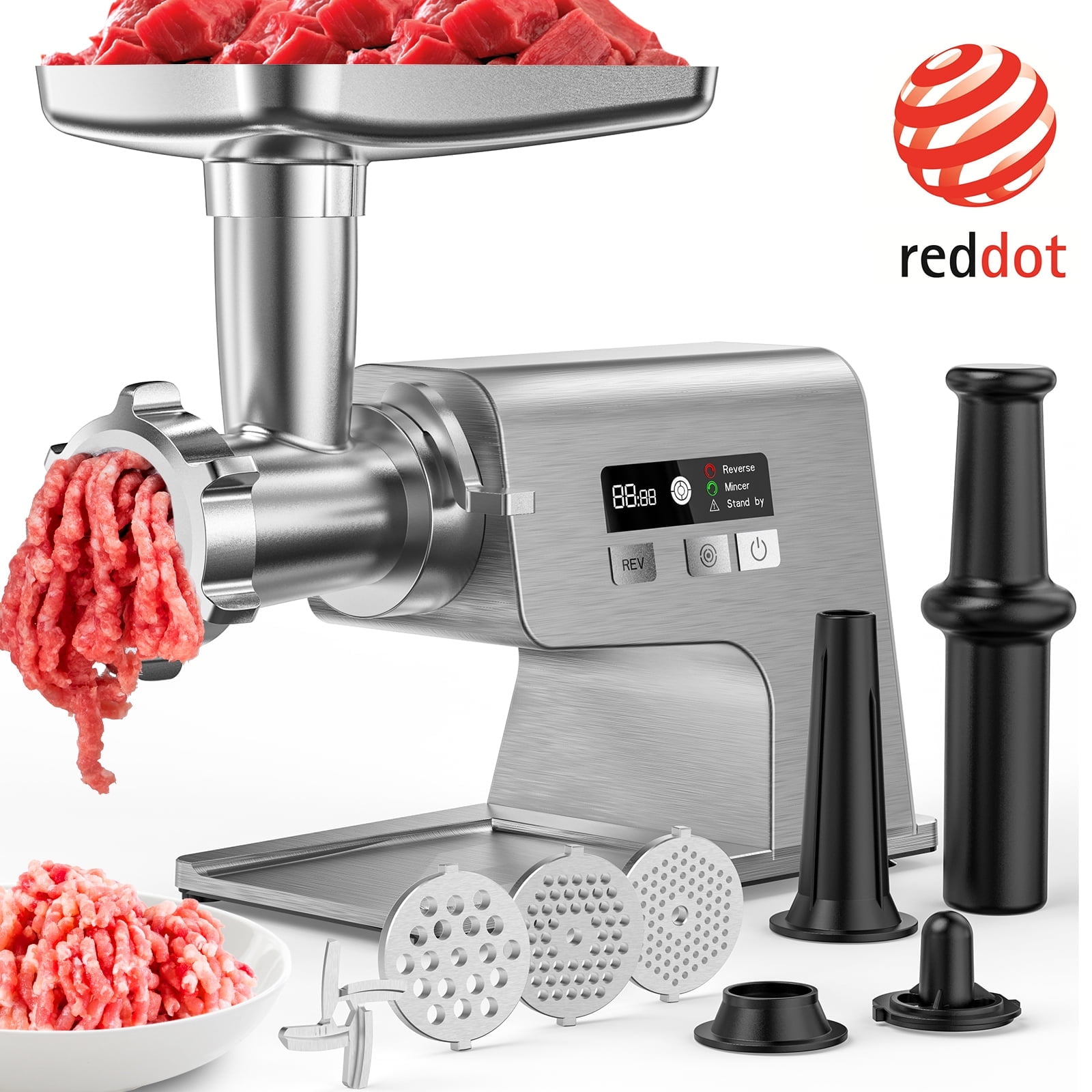 Meat Grinder, 2500W Electric Food Grinder Sausage Stuffer and Grinder ...