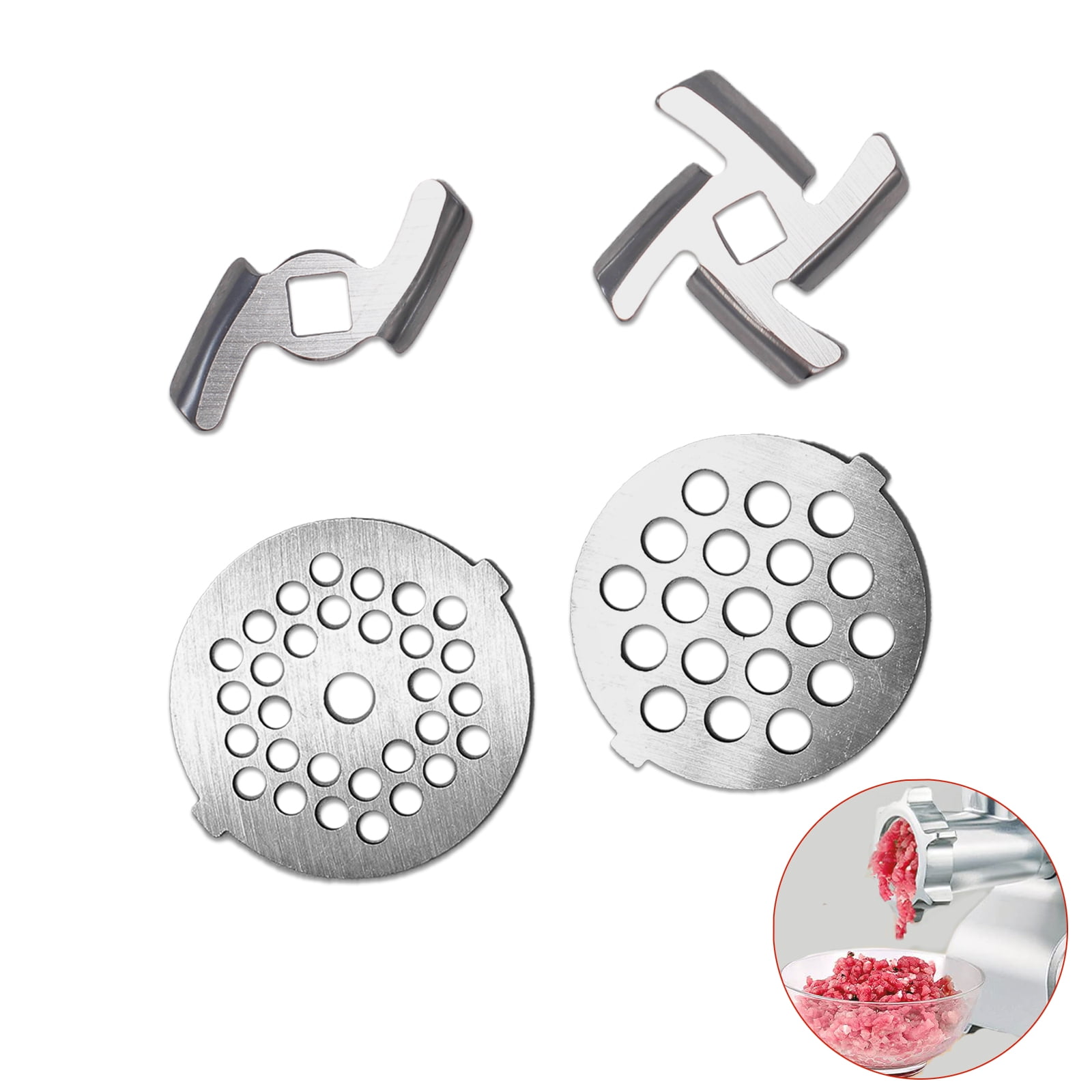 Meat Grinder Blades and Plate, Stainless Steel Meat Grinder Attachments ...