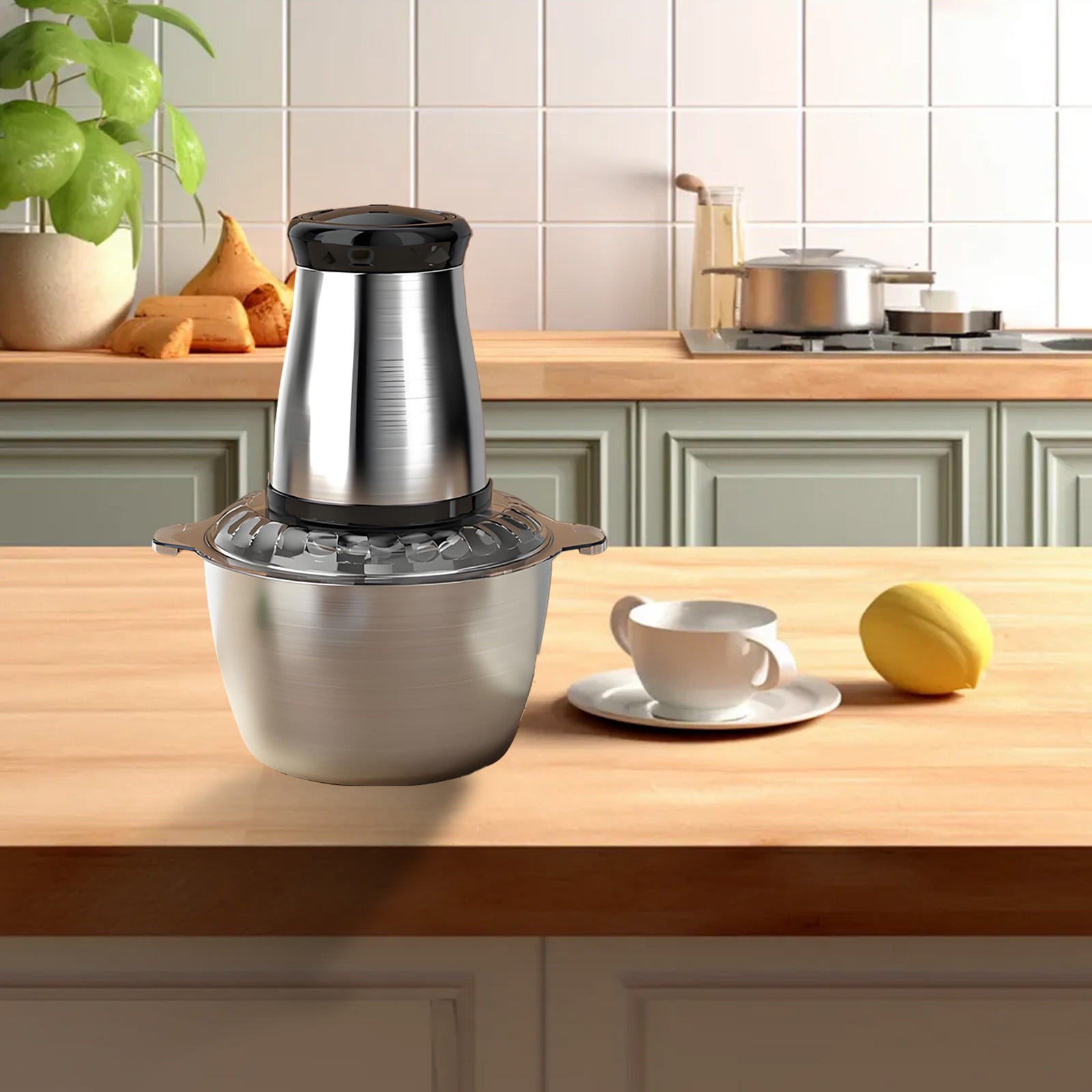 Meat Grinder Electric, Food Processor 2L Stainless Steel Meat Blender Food Chopper for Meat ...