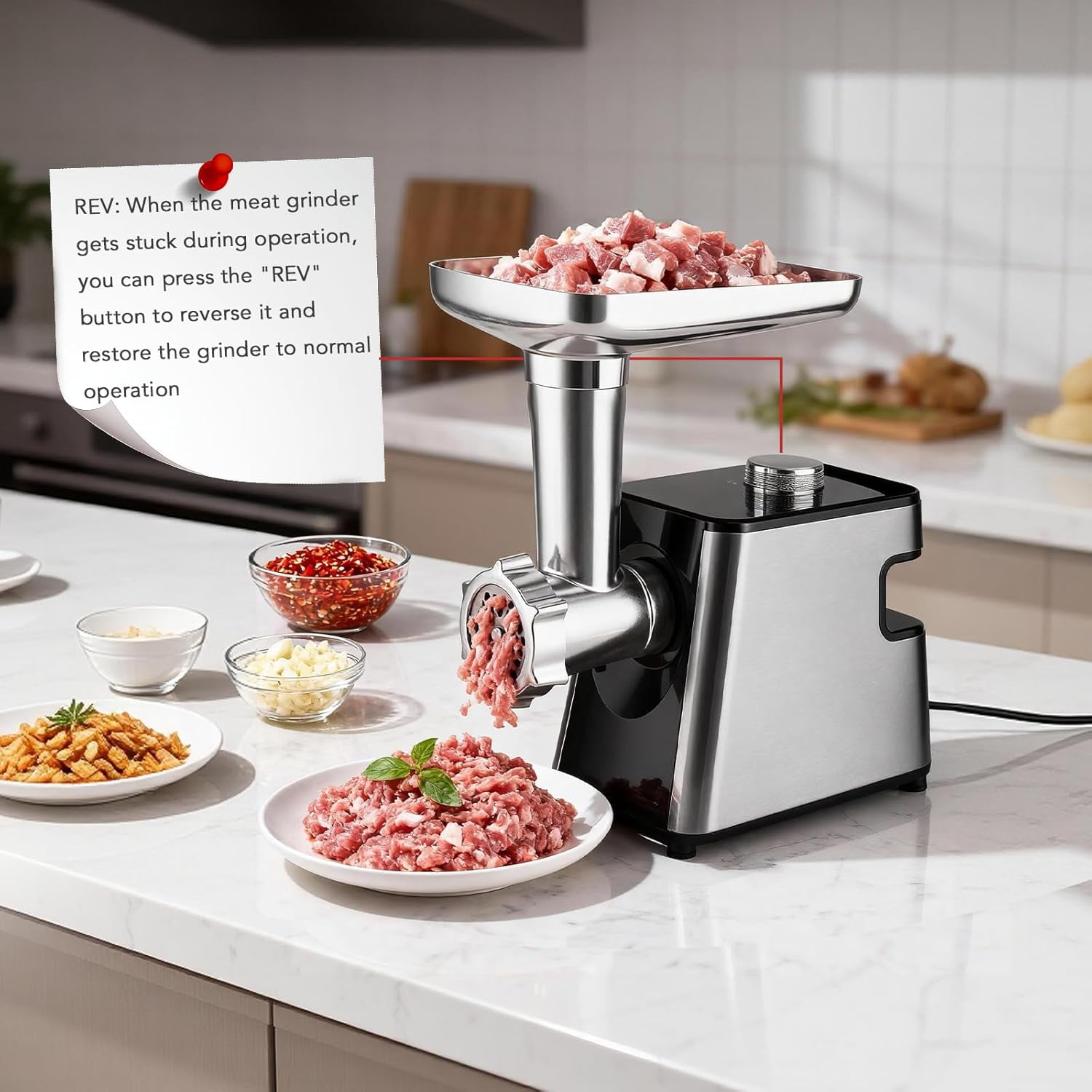 Meat Grinder - Electric Meat Grinders with Stainless Steel, Easy ...