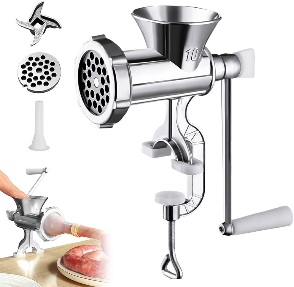 Meat Grinder Manual Mincer, 2025 New Sausage Maker Hand Crank, Durable ...