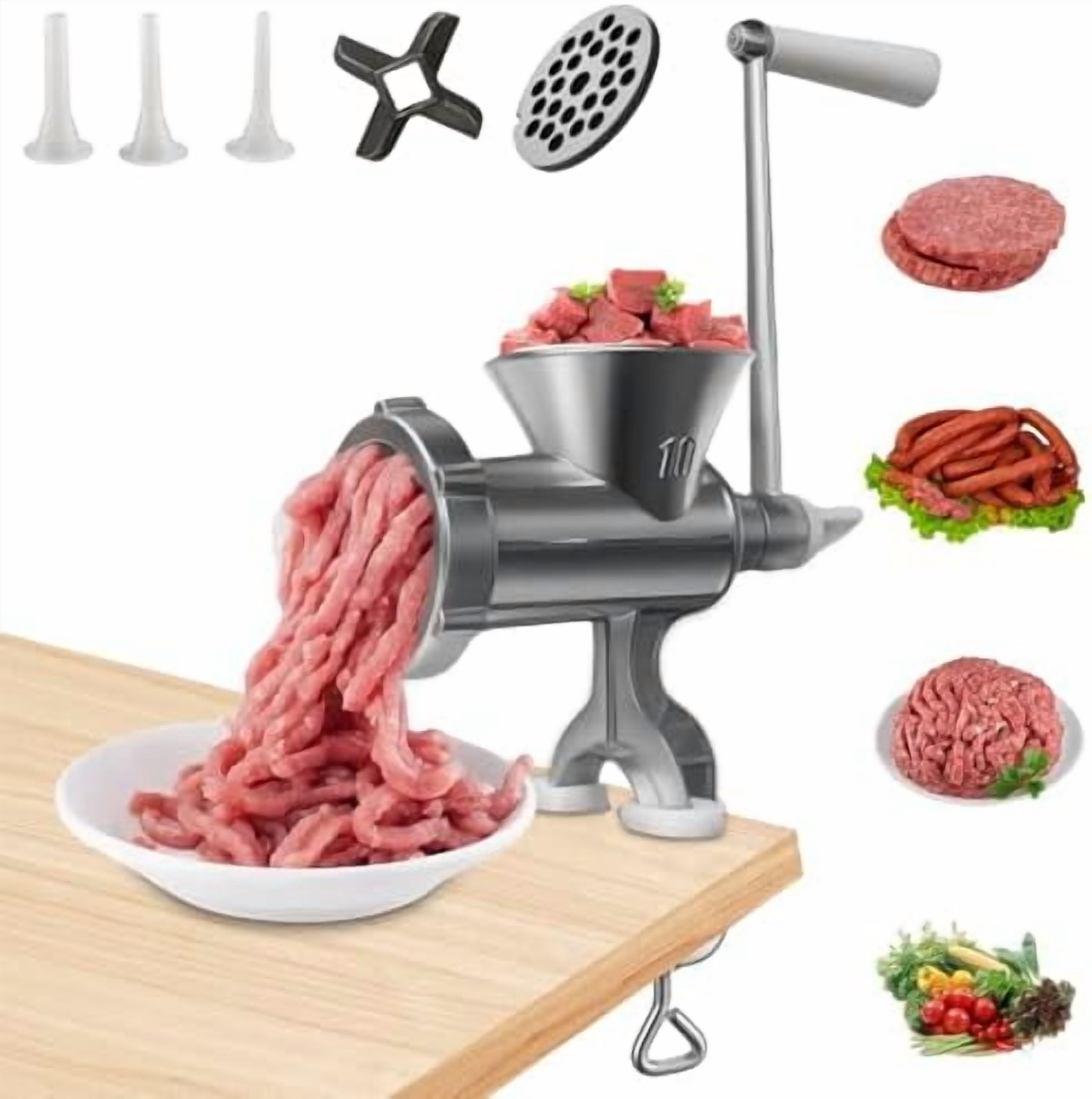 Meat Grinder Manual Mincer，Stainless Steel Manual Meat Grinder Sausage ...