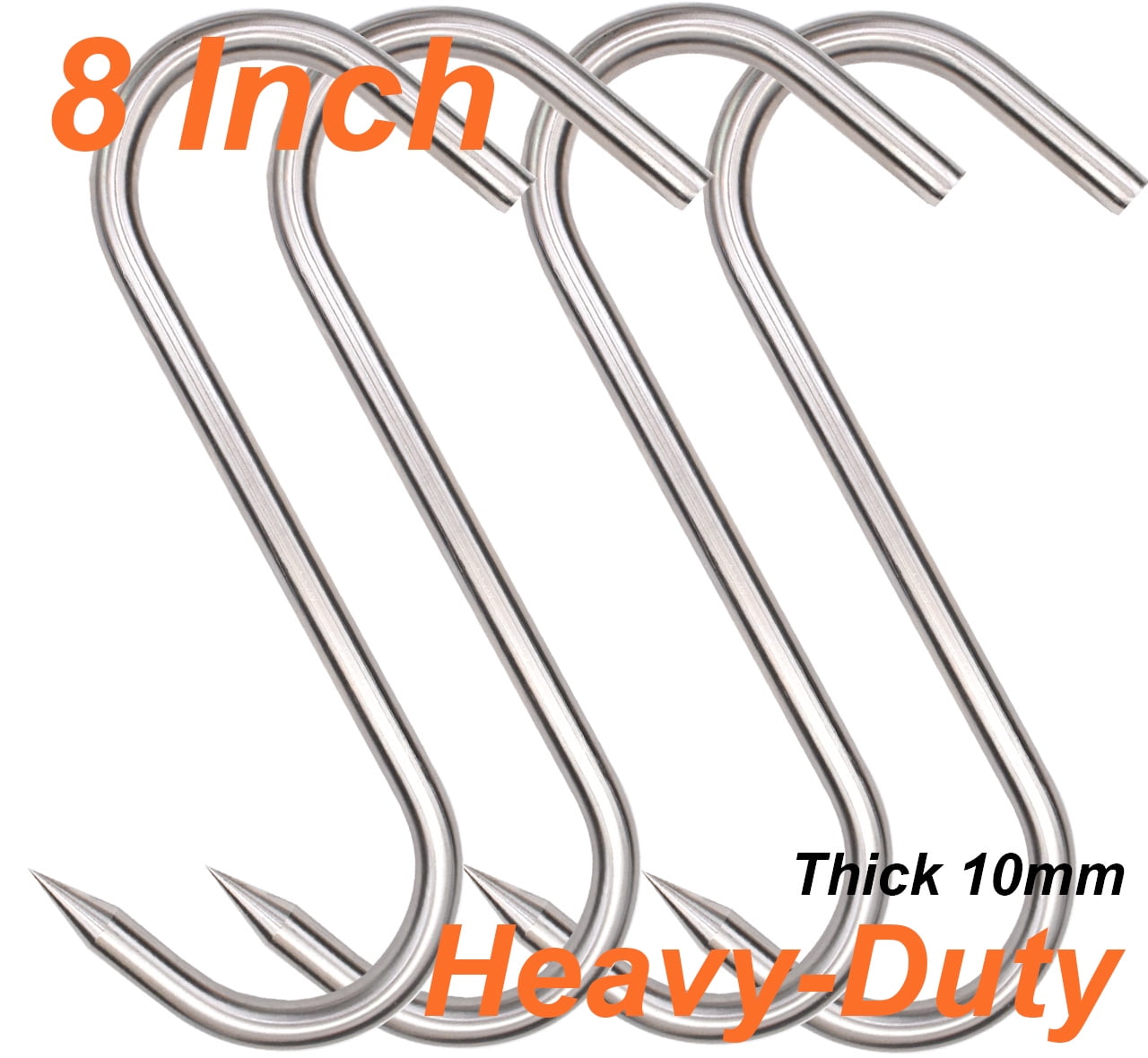 Meat Hook, 10mm 8inch Heavy Duty S-Hooks Stainless Steel Meat ...