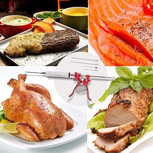 Meat Injector Marinade Gun Stainless Steel Outdoor Kit Flavor Food ...
