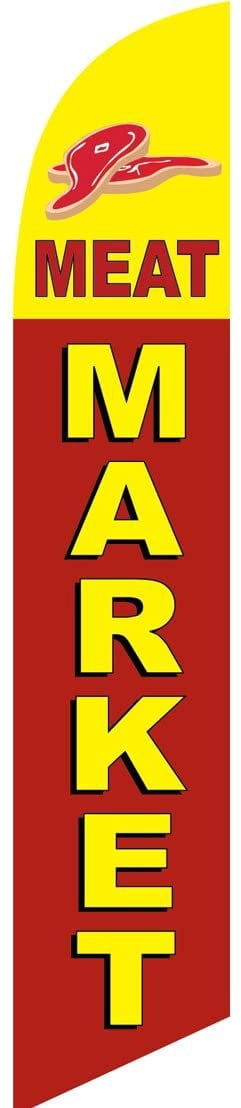 Meat Market Feather Banner Swooper Flag - NO WIND REQUIRED ...