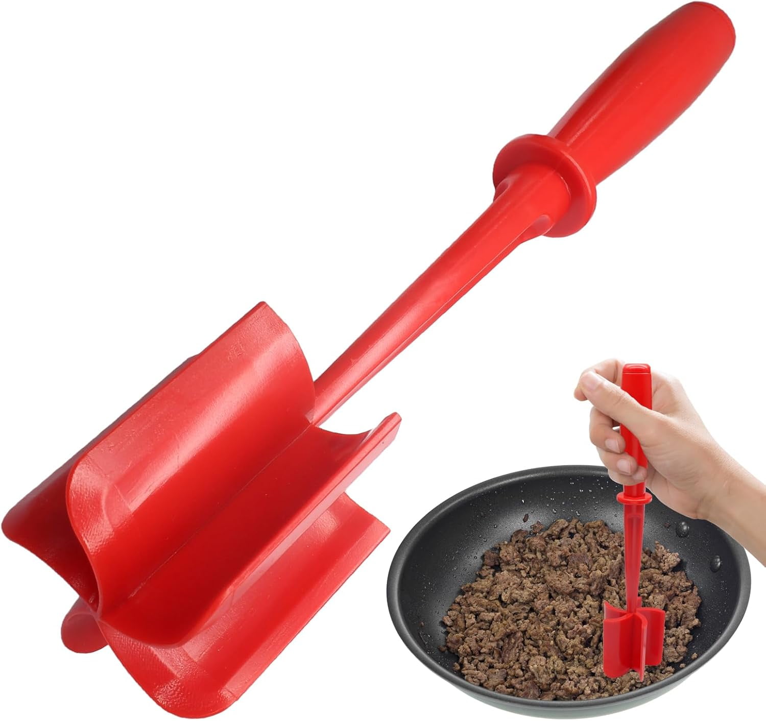 Meat Masher, 5 Curve Blade Hamburger Chopper, Heat Resistant Meat ...