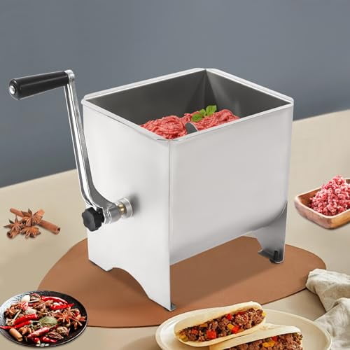 Meat Mixer Machine 20 lbs Commercial Manual Meat Mixers 201 Stainless Steel Meat Grinder Sausage ...