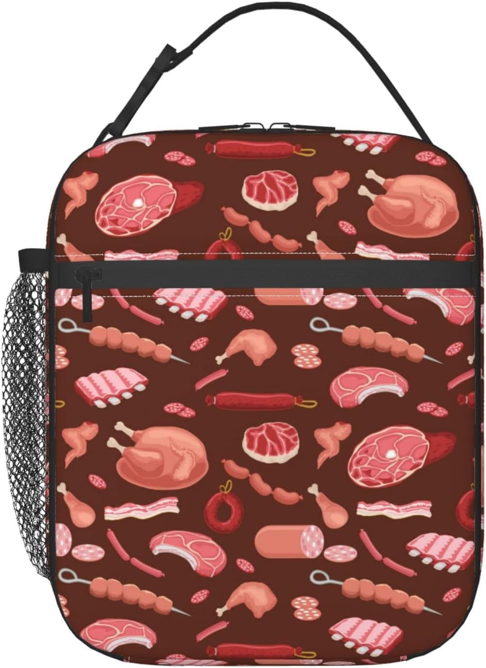 Meat Of Beef Pork Sliced Bacon Lunch Bag Lunch Tote Insulated Bento Bag ...