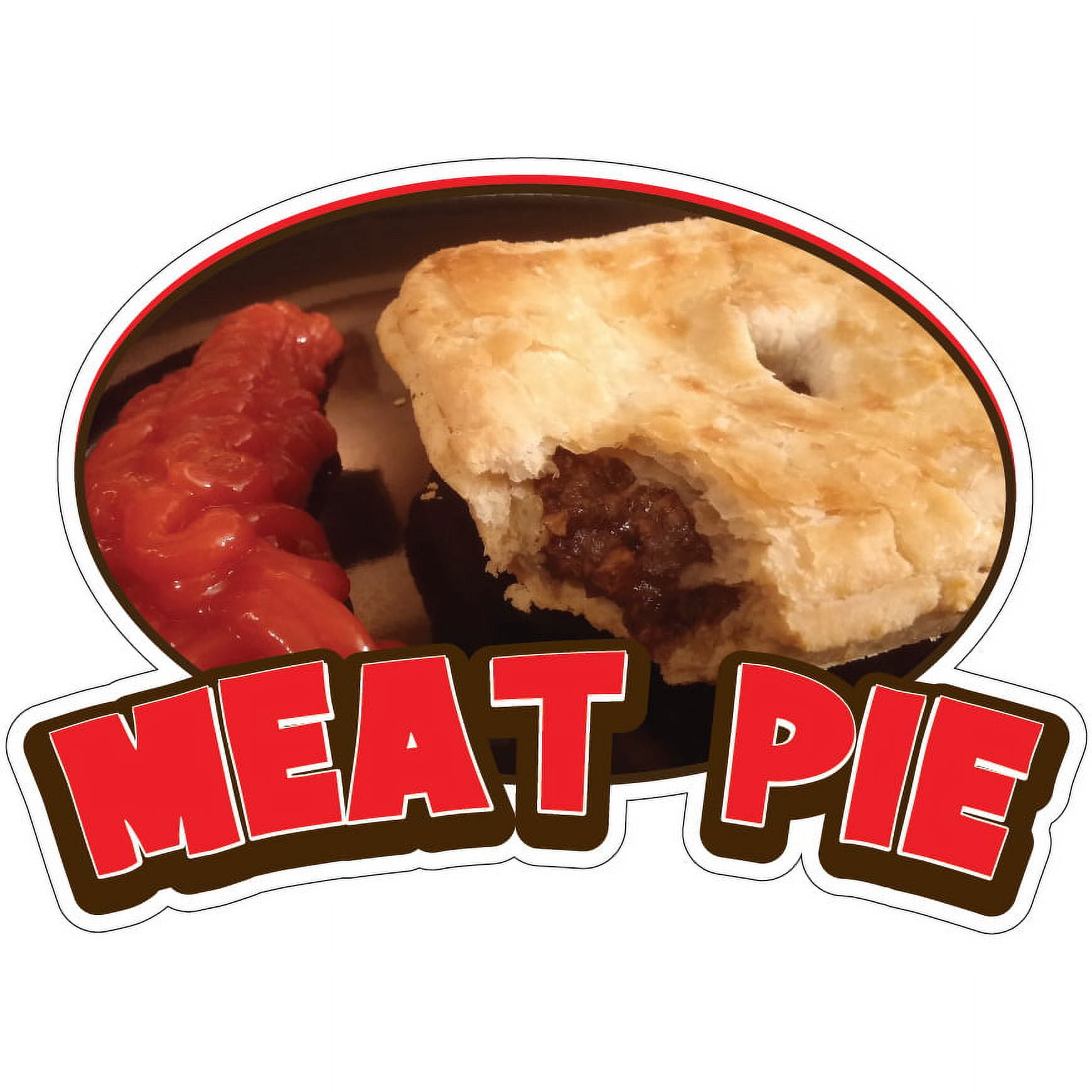 8" Meat Pie Decal, UV-Resistant Concession Stand and Food Truck Sticker ...