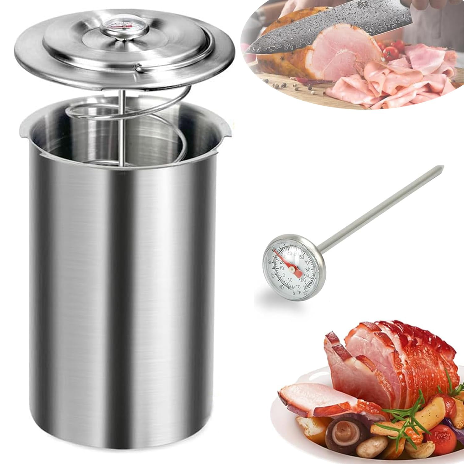 Meat Press Mold for Deli Meats.Stainless Steel Ham Maker with ...