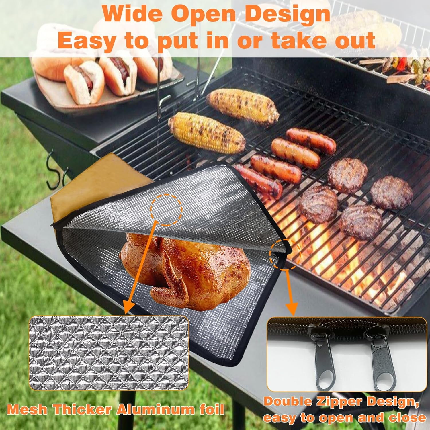 BBQ Meat Blanket, Reusable Insulated Brisket Resting Blanket with ...