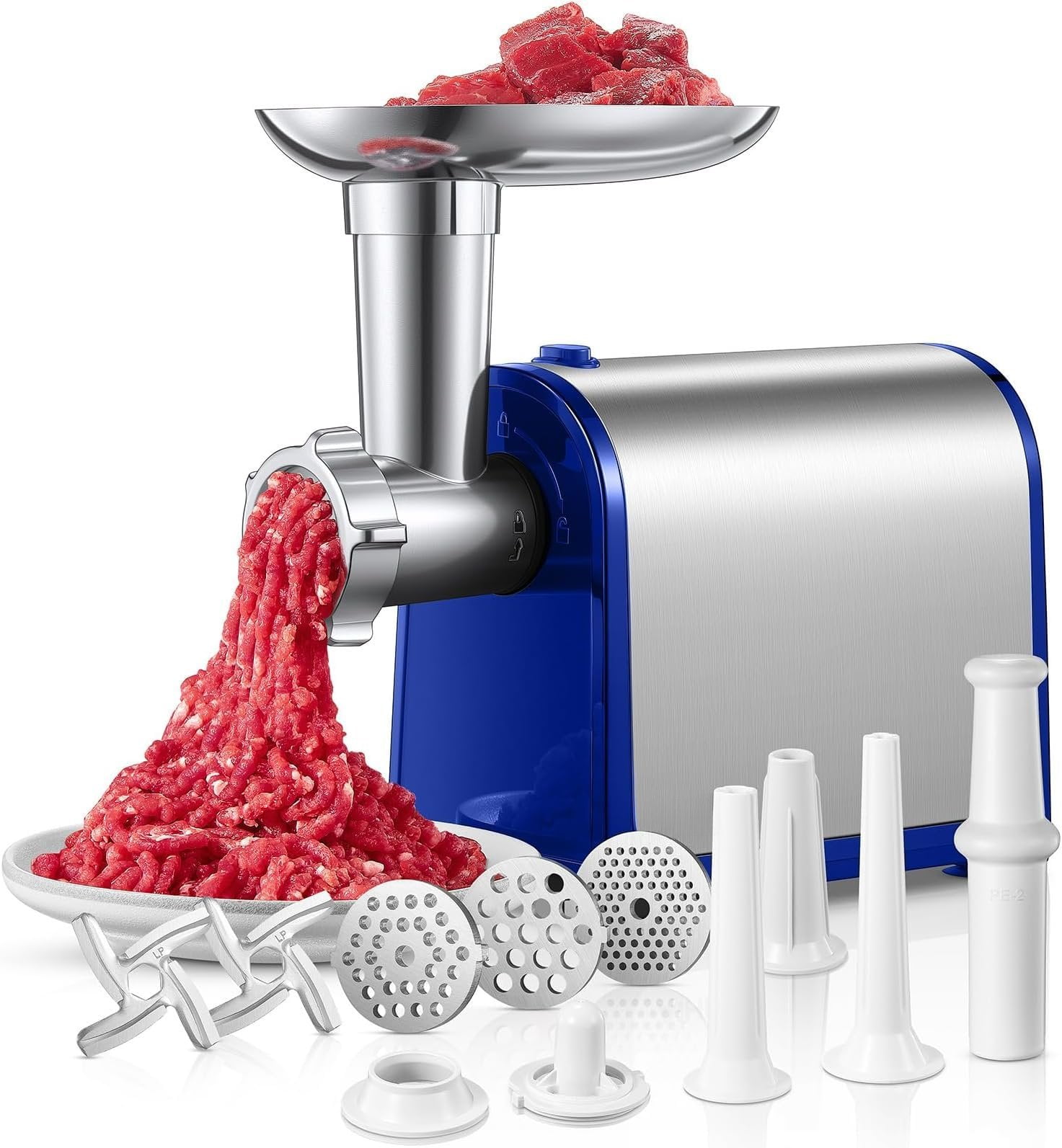 Meat , Sausage Stuffer with 3 Sausage Tubes, 2 , 3 Plates, 3200W , Meat ...