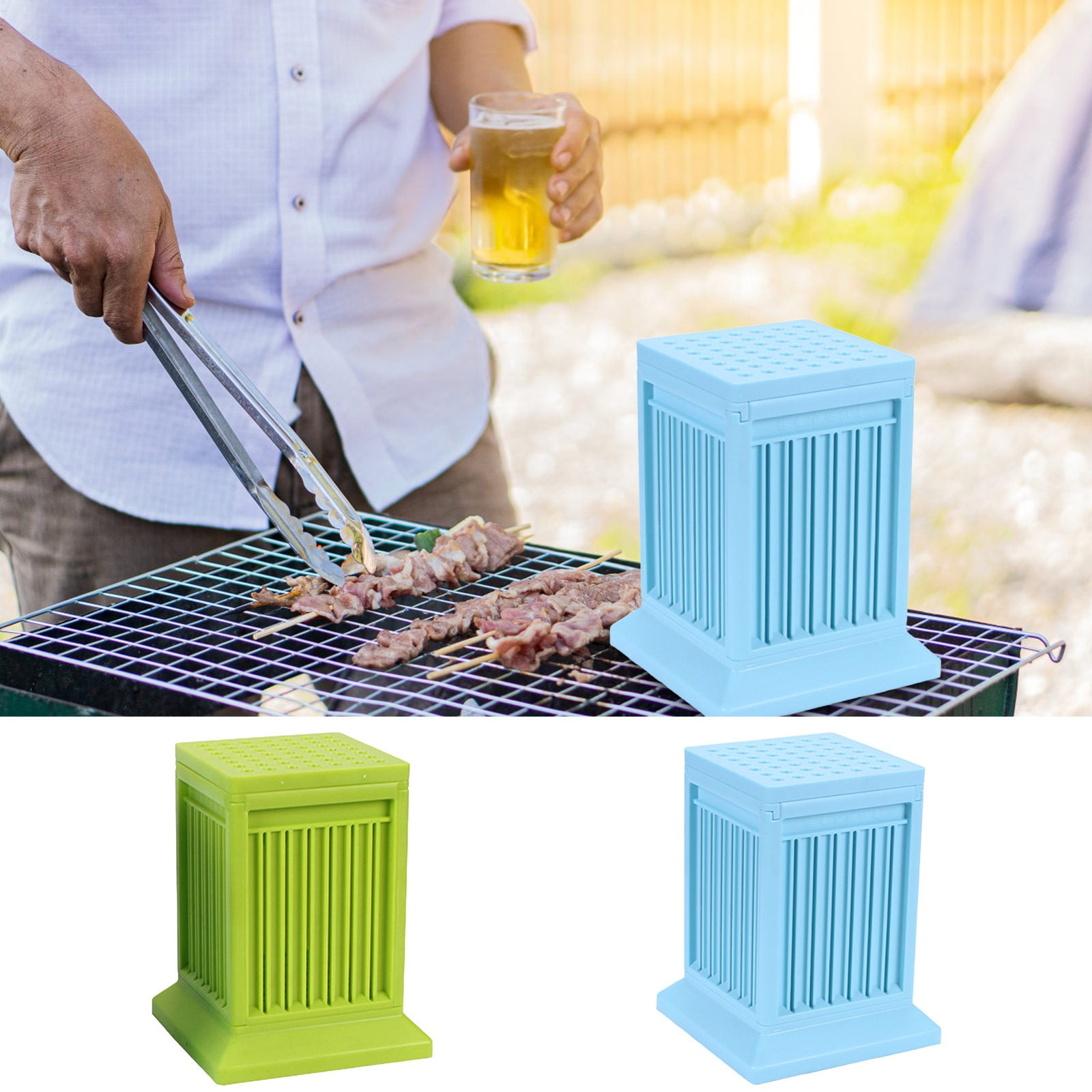 Meat Skewer Barbecue Tool | 49-Skewer Machine | Blue-Green Grilling ...