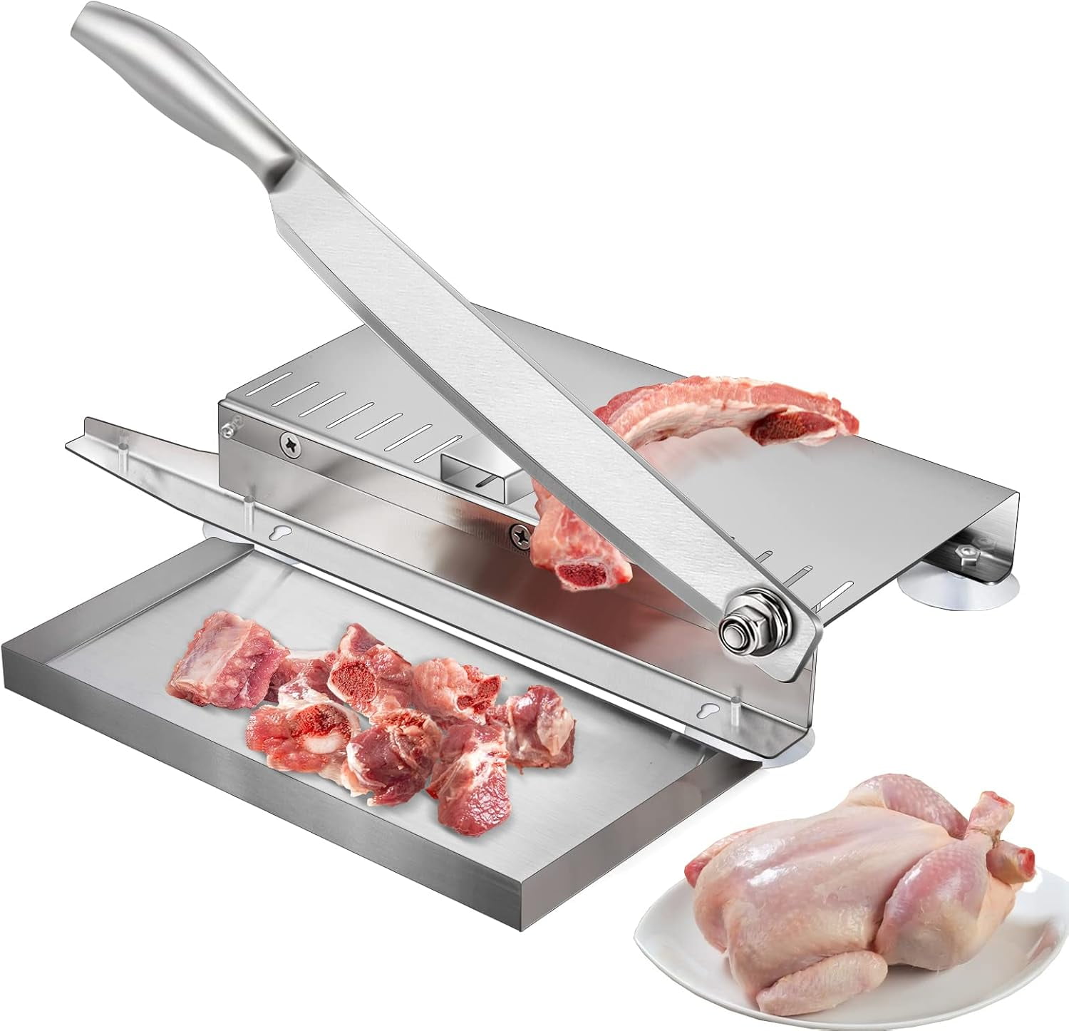 Meat Slicer Bone Cutter 20in，Manual Ribs Chopper for Chicken Fish or ...