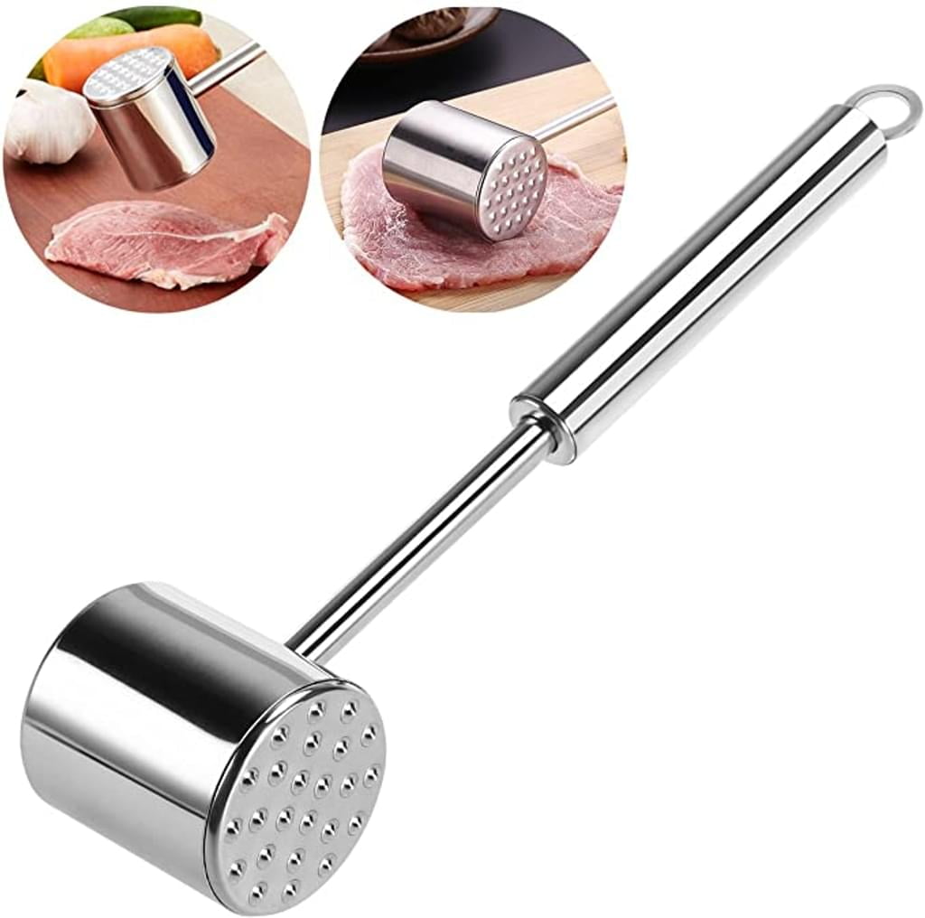 Meat Softener Stainless Steel Heavy Duty, Ergonomic Grip Double Sided ...