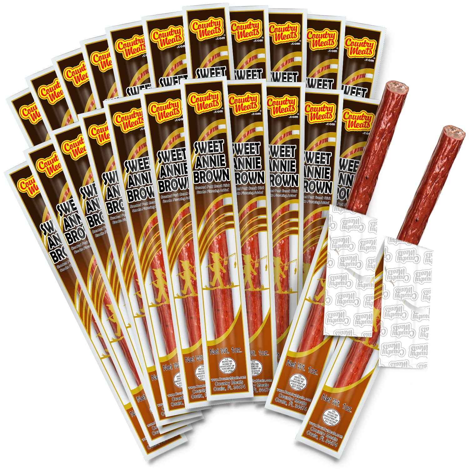 Meat Sticks 0 Trans USDA Certified Good Source of Protein Carb Conscious Snack (24 Meat Sticks ...