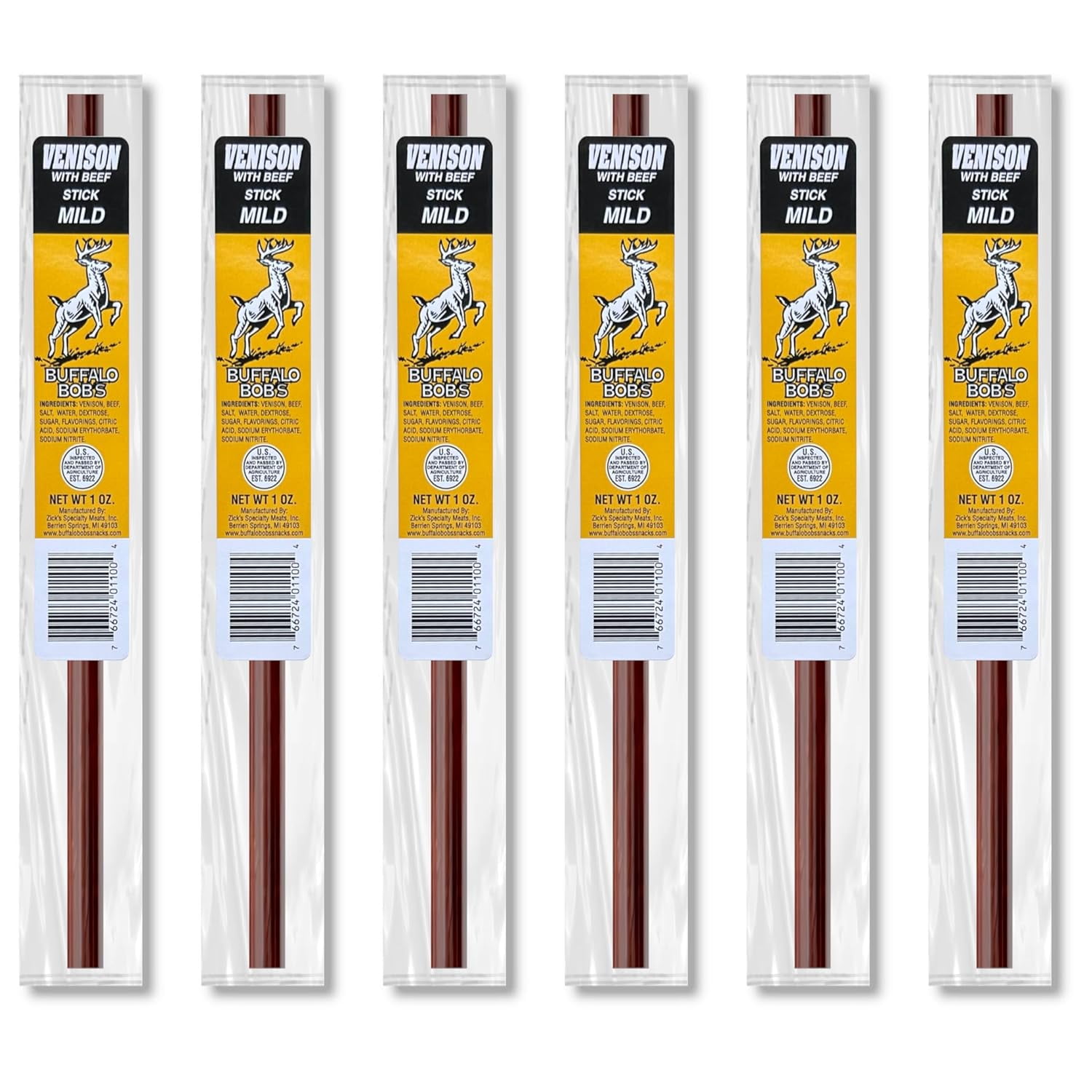 Meat Sticks (6 Pack) - Venison Mild - Walmart.com