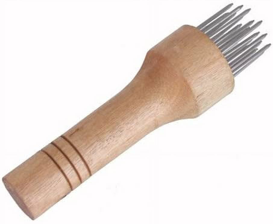 Meat Tenderizer with 21 Stainless Steel Piercing Spikes Wood Handle ...
