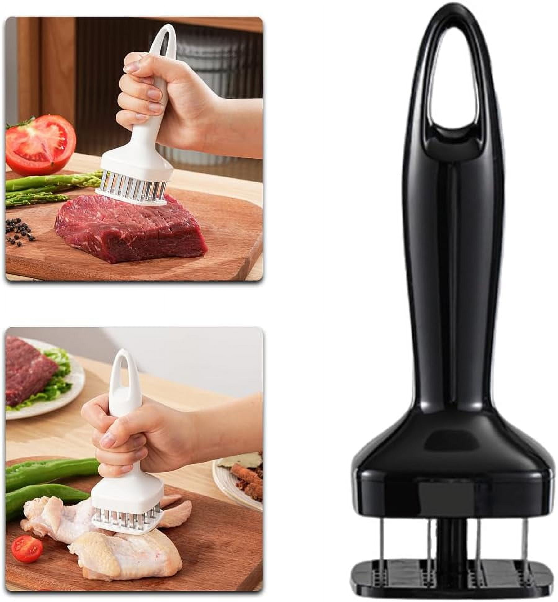 Meat Tenderizer, 304 Stainless Steel Needle Meat Hammer Mallet Tool, Ultra Sharp 24 Blade Meat ...