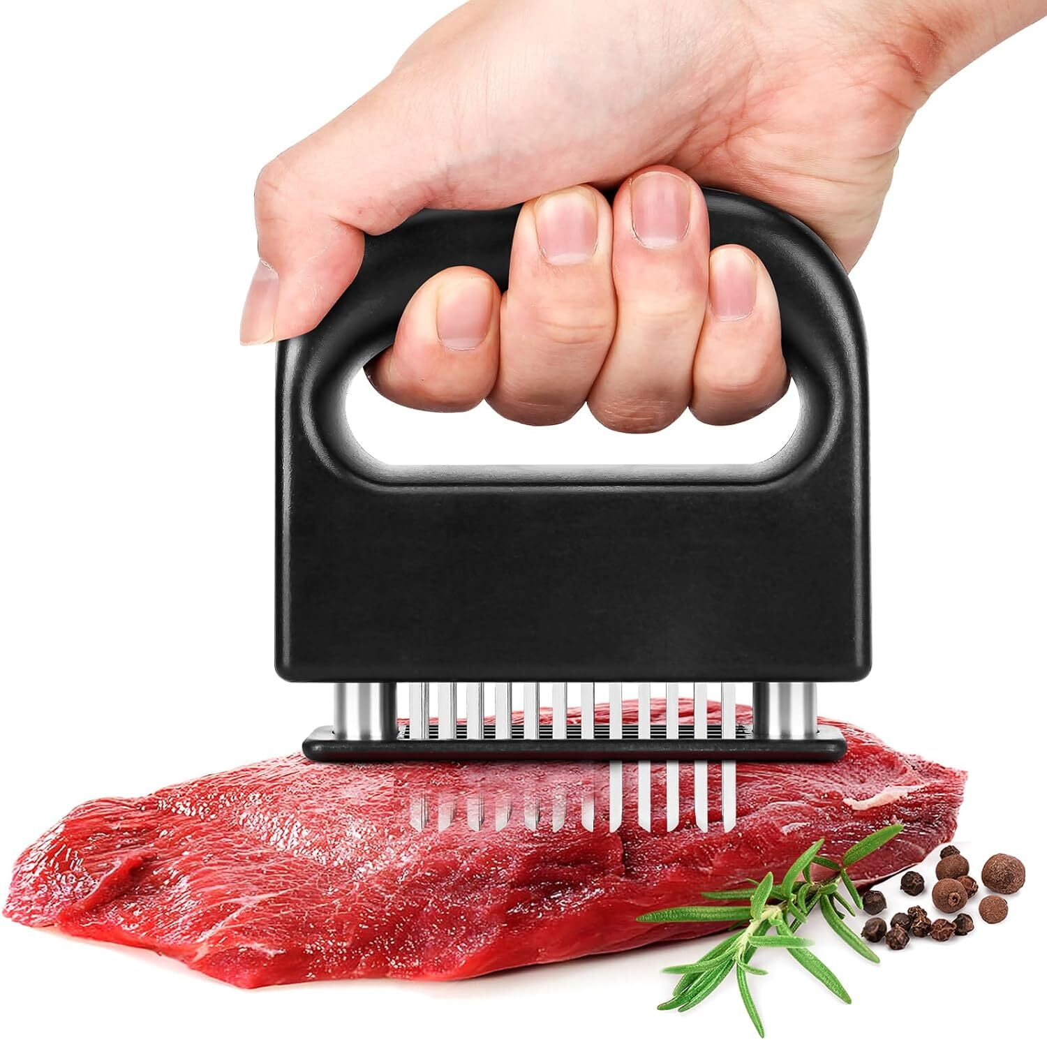 Meat Tenderizer With 48 Stainless Steel Ultra Sharp Needle Blades Heavy