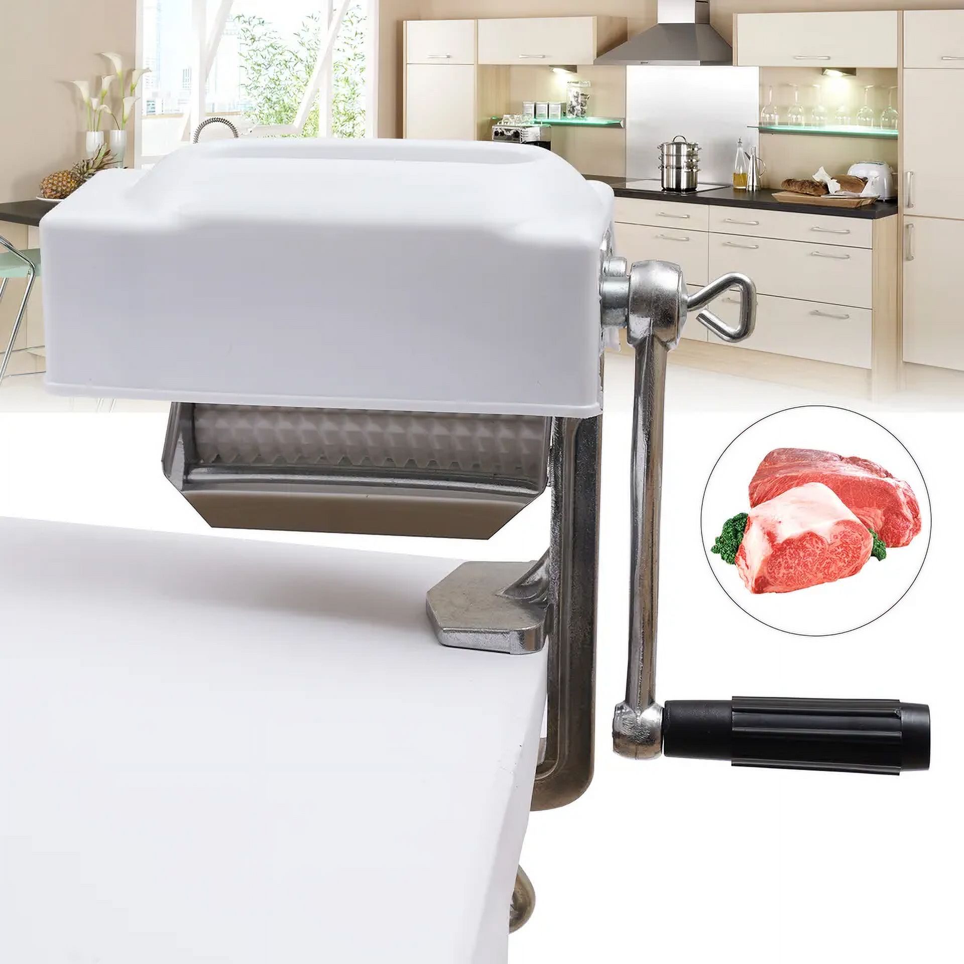 Meat Tenderizer Hand Crank Flatten butchers Tool Cuber Steak Machine ...