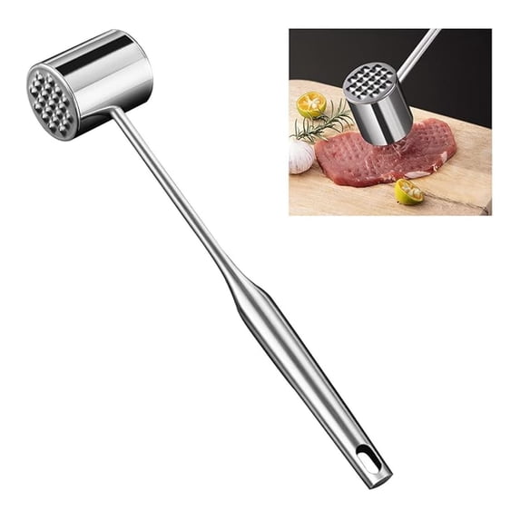 Meat Tenderizer, Meat Hammer, Dual-Sided Kitchen Meat Mallet with Grip ...