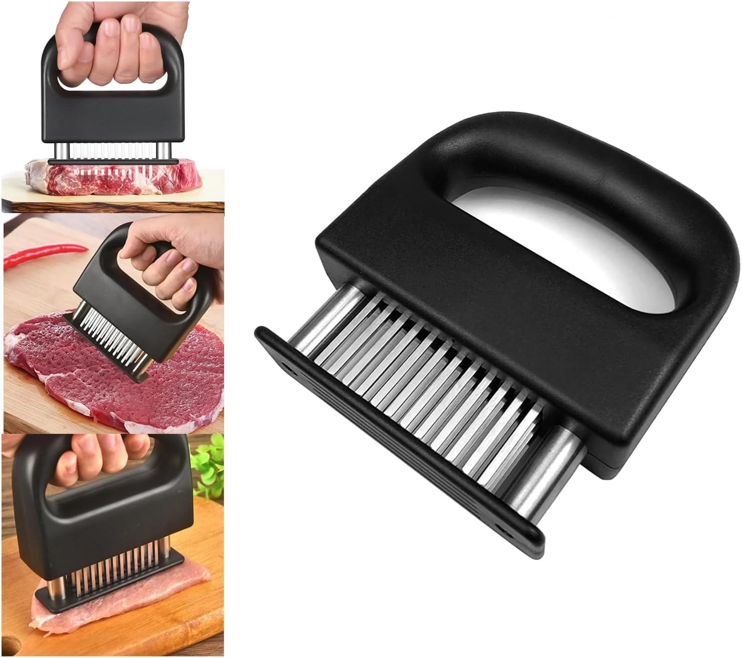 Meat Tenderizer,Stainless Steel Ultra Sharp Needle Blade Tenderizer for ...