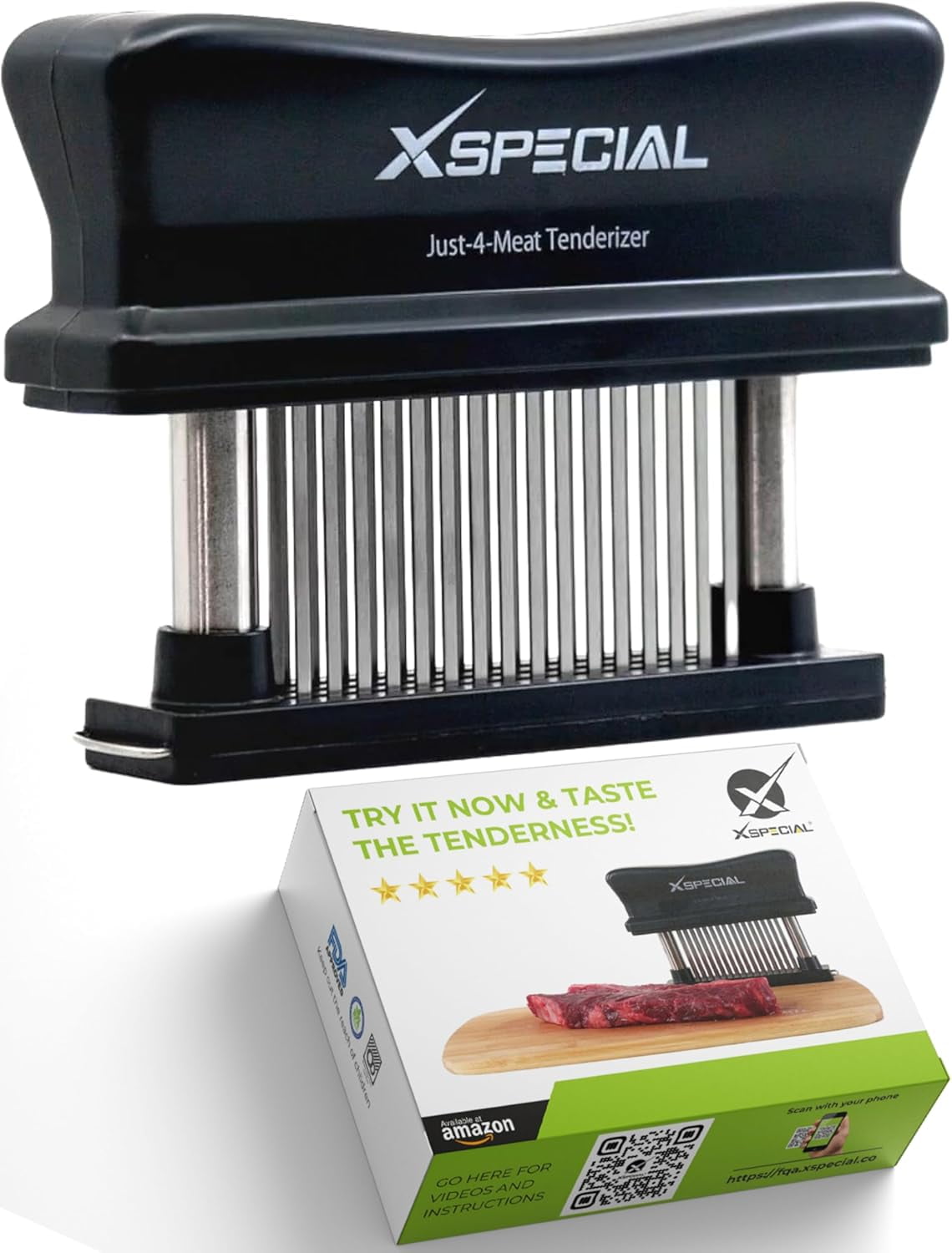 Meat Tenderizer Tool 48 Blades Stainless Steel - Kitchen Cooking ...