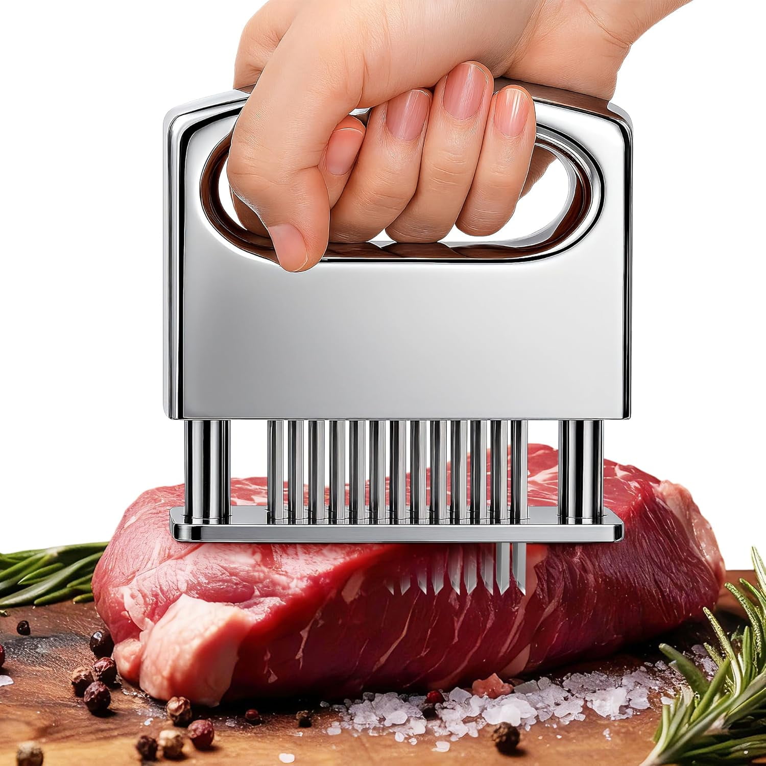 Meat Tenderizer Tool, Ultra Sharp Blades Stainless Steel Needle Meat ...