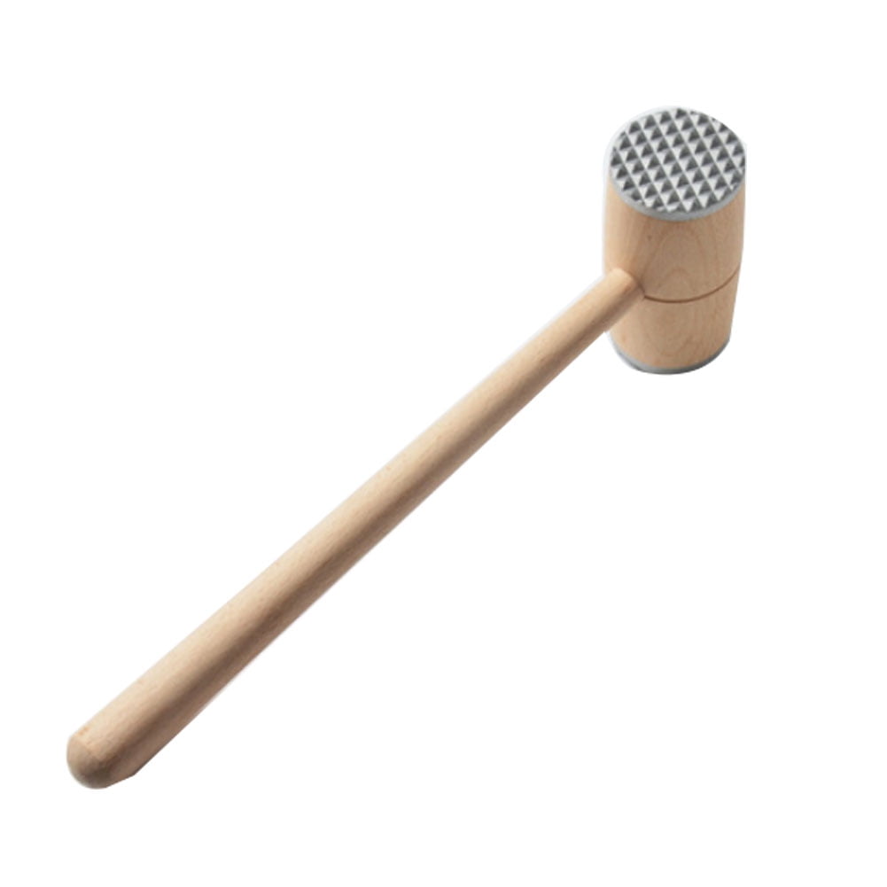 Meat Tenderizer, Wooden Double-Sided Meat Mallet Kitchen Tool with ...