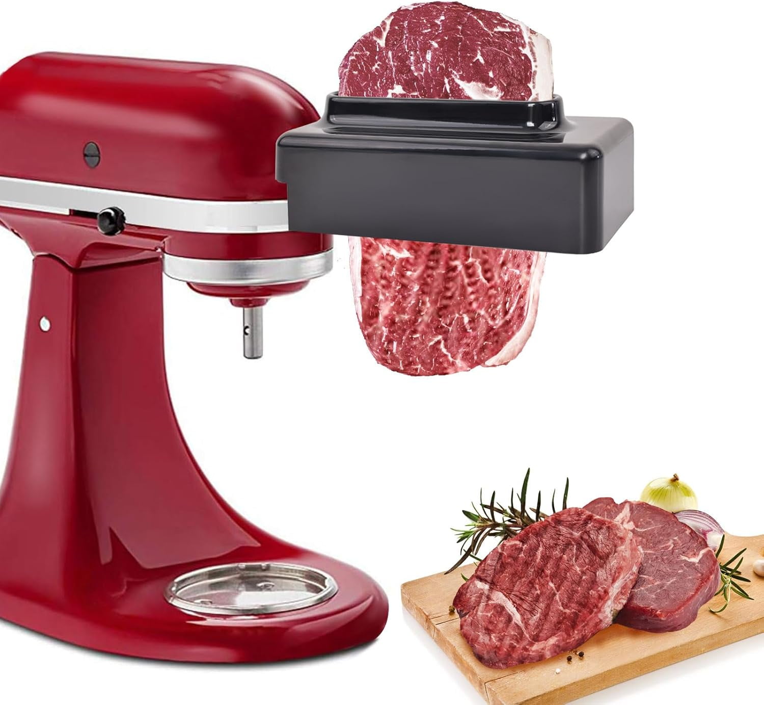 Meat Tenderizer for Mixer, Meat Tenderize Attachment for Stand Mixer with Stainless Gears, Black ...