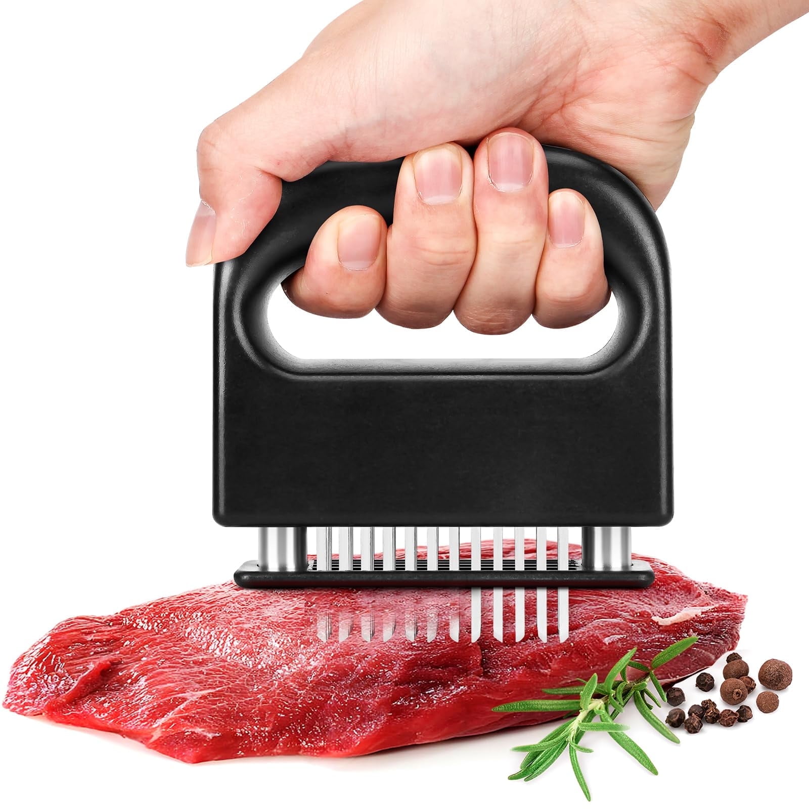 Meat Tenderizer with 48 Stainless Steel Ultra Sharp Needle Blades ...