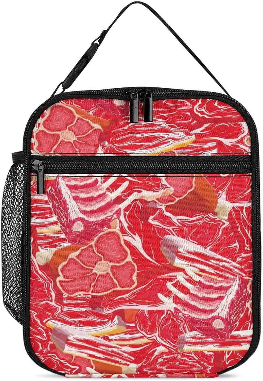 Meat Texture Reusable Lunch Bag Insulated Portable Lunch Box Bag Leak ...