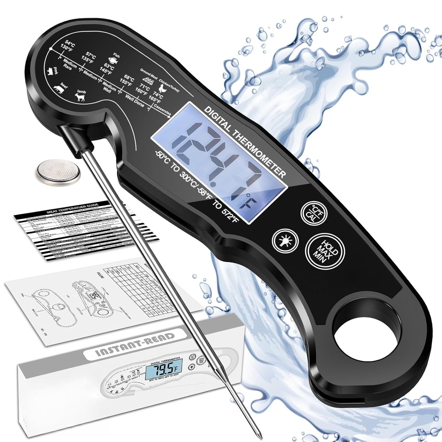 Meat Thermometer Digital for Grilling and Cooking - Waterproof Ultra ...