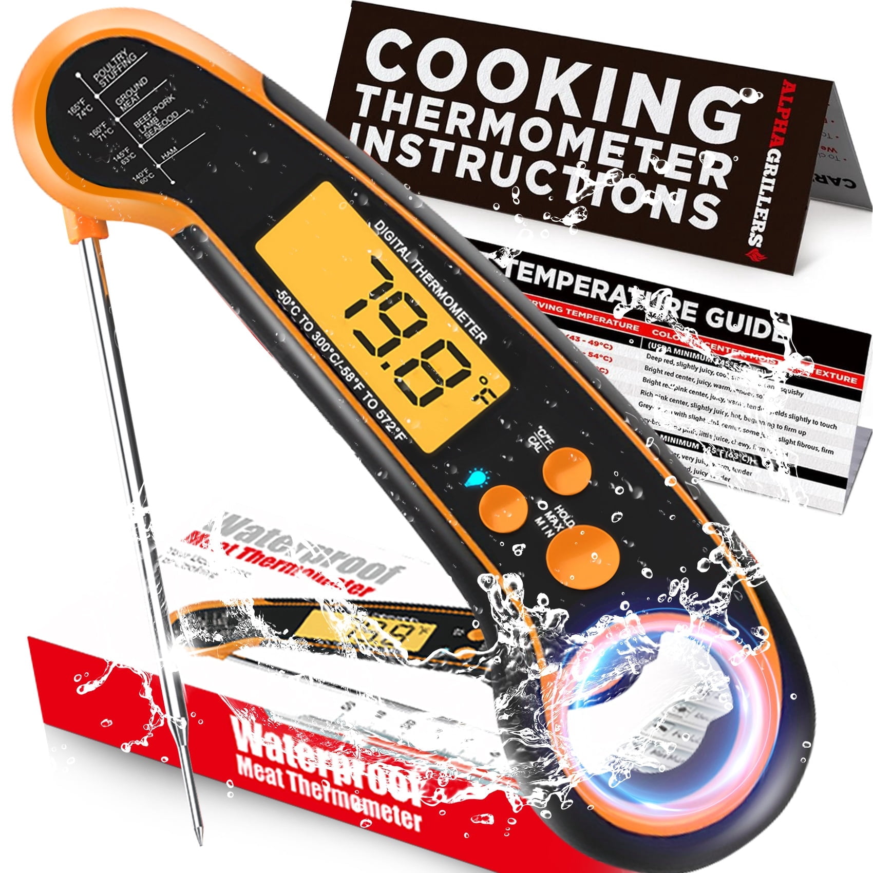 JIANIYA Meat Thermometer Digital - Instant Read Food Thermometer for ...