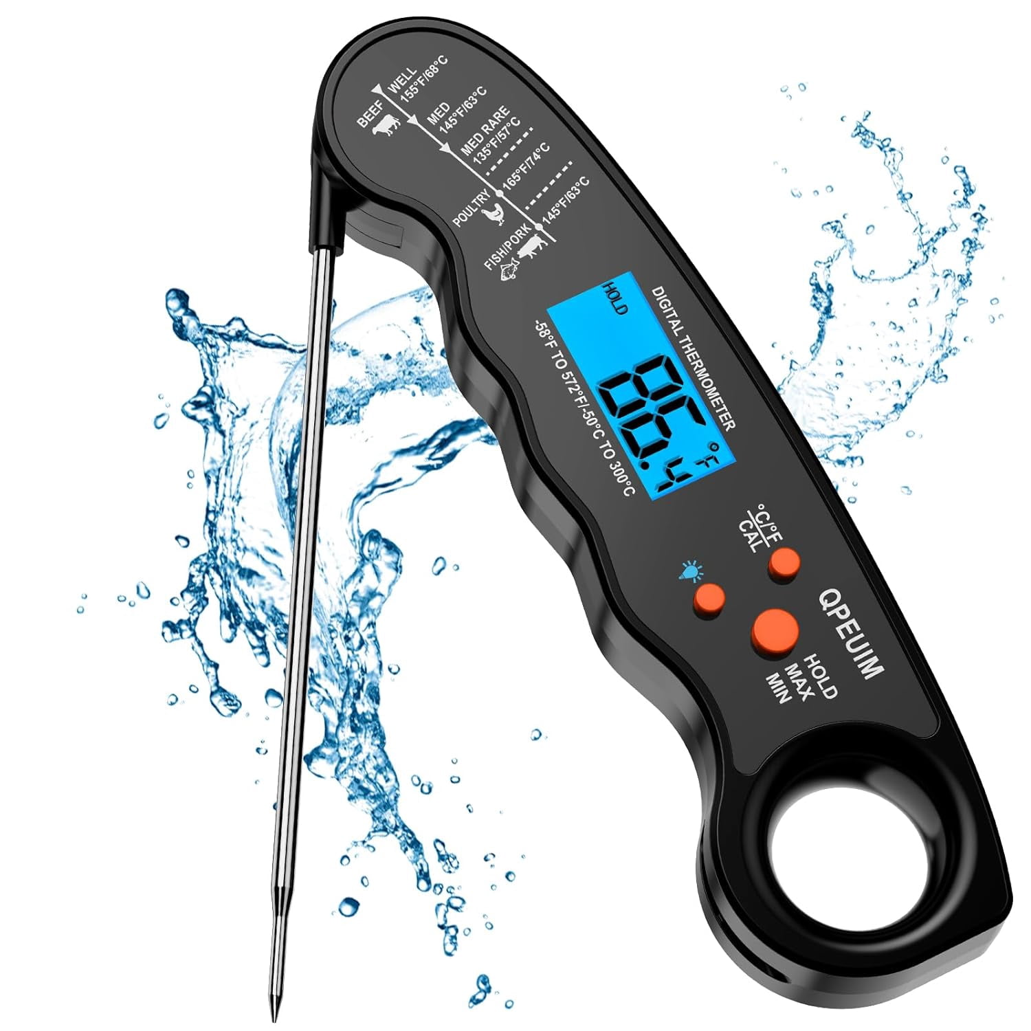 Meat Thermometer Digital Instant Read Food Thermometer Waterproof with ...