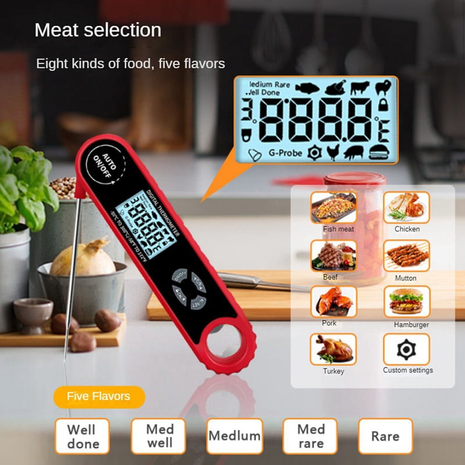 Meat Thermometer Digital Instant Read Meat Thermometer for Grill ...