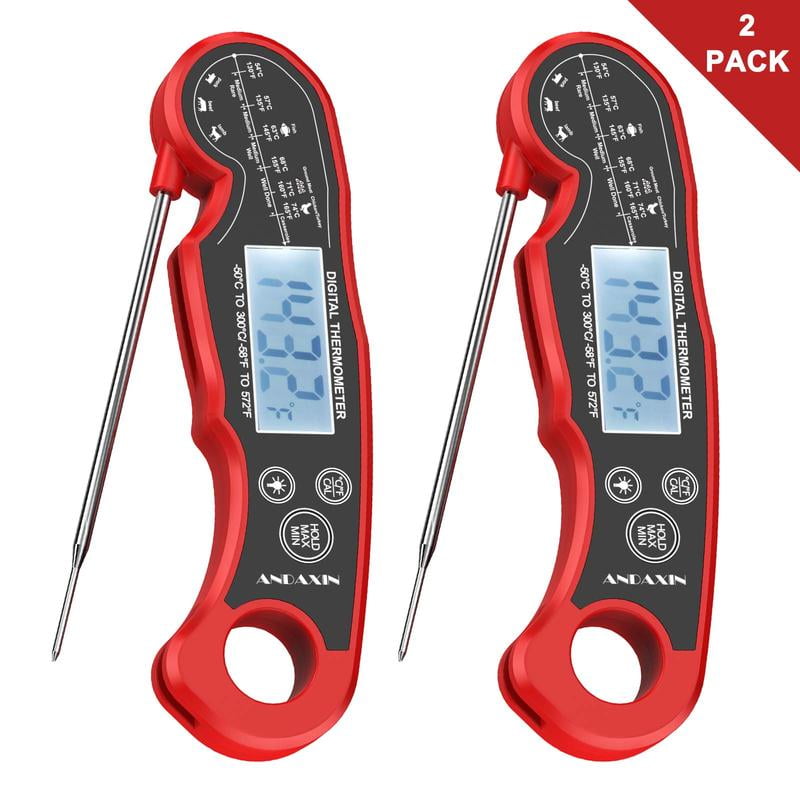 Meat Thermometer with Digital and LCD, Ultra-Fast Instant Read ...