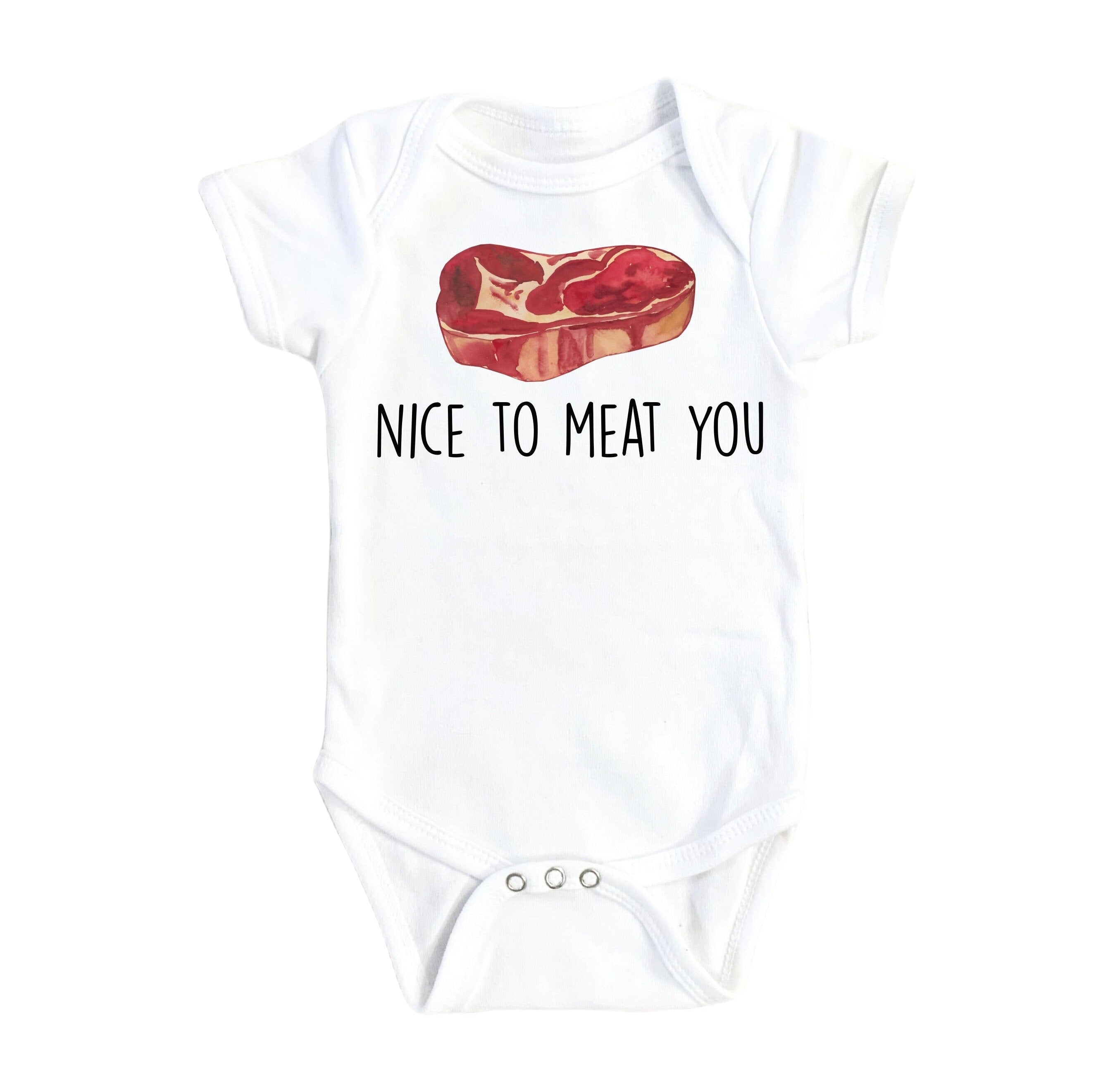 Meat You Bbq - Baby Boy Girl Clothes Infant Bodysuit Funny Cute Newborn ...