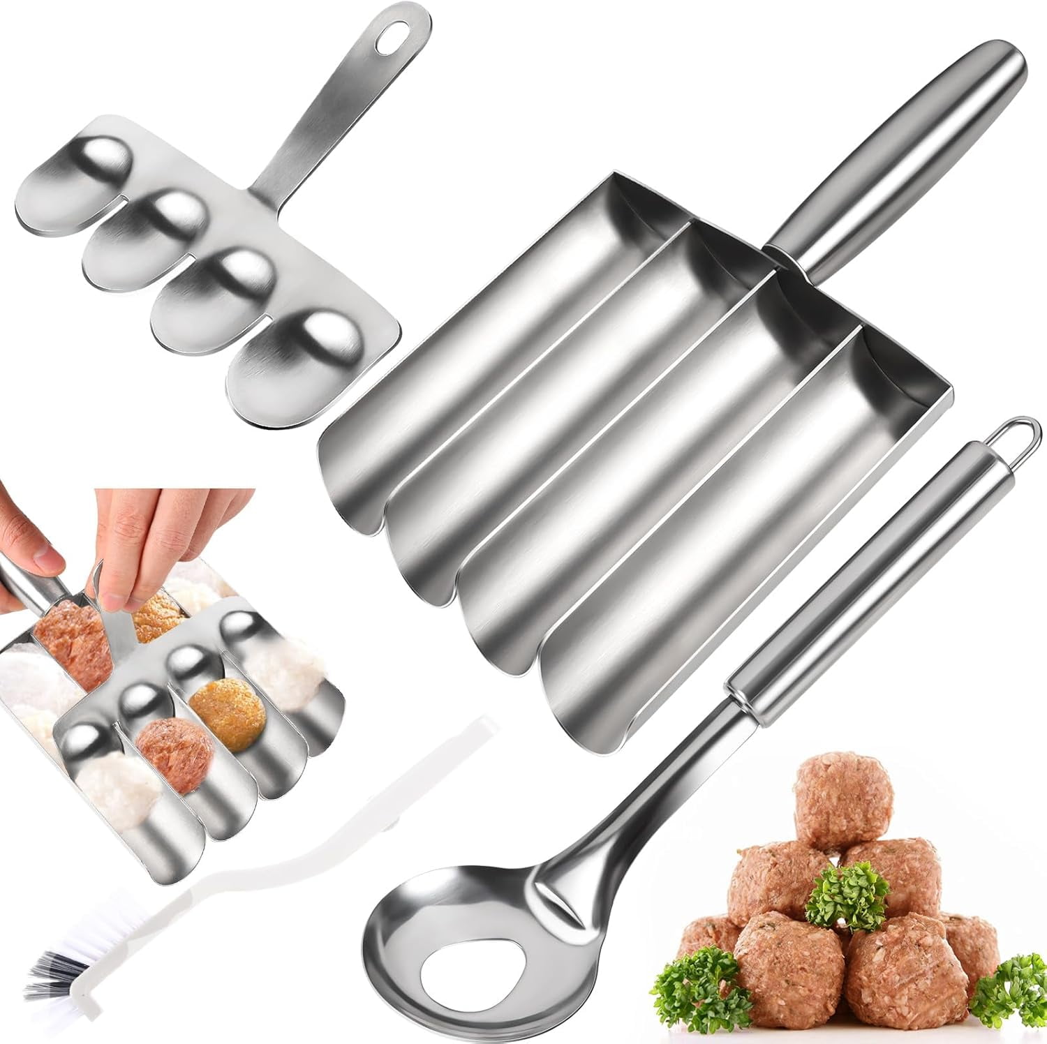Meatball Maker, 4-in-1 Meatball Making Tool, Creative Stainless Steel ...