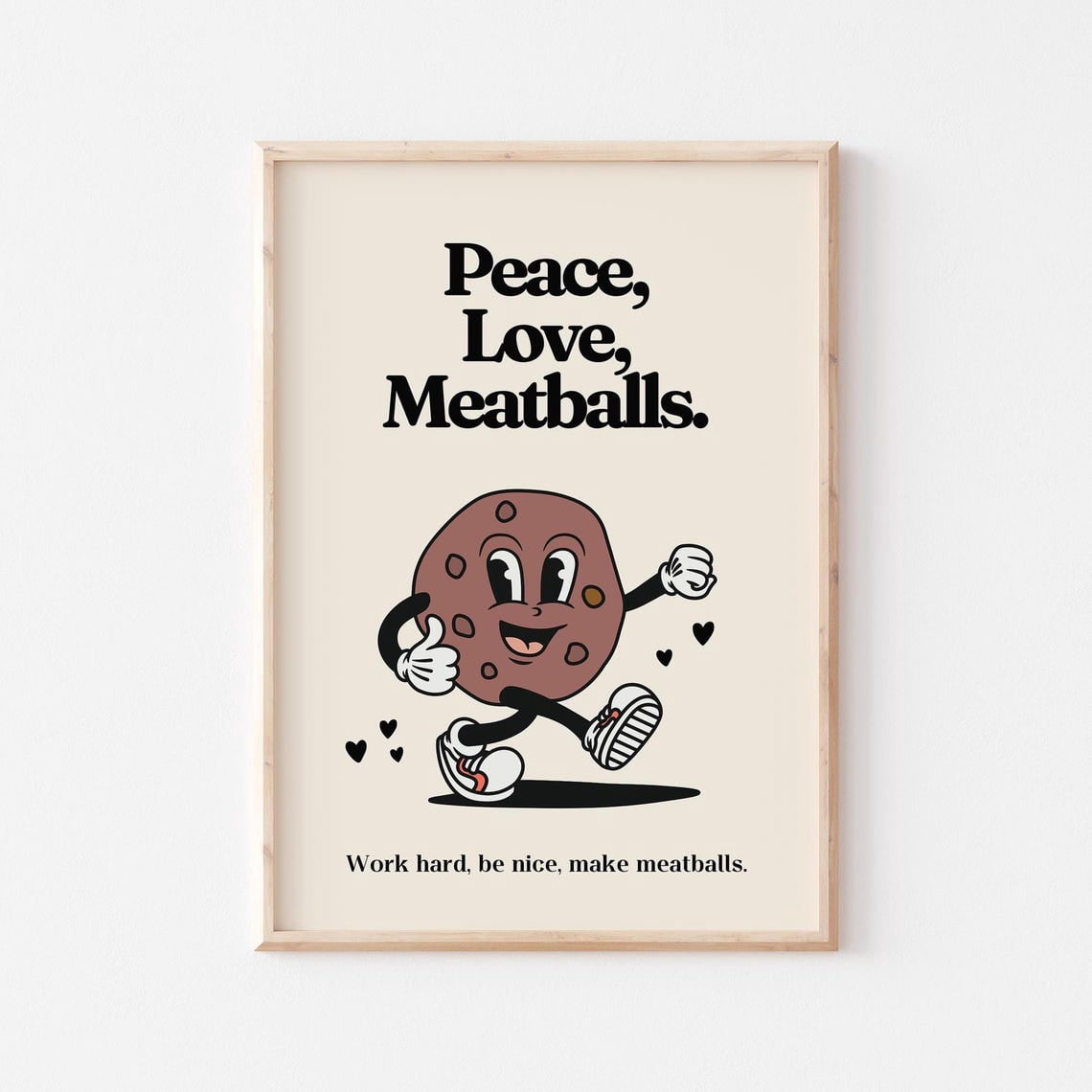 Meatball Retro , Kitchen Wall Art, 70'S Cartoon Character, Meatball ...