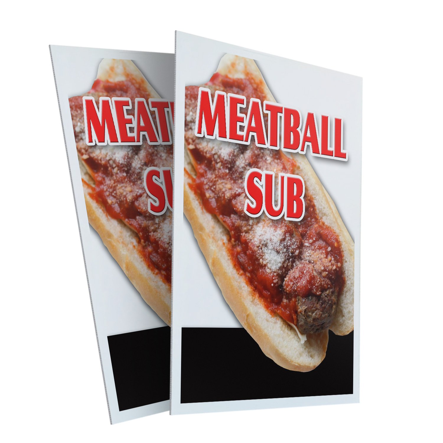 Meatball Sub (2-PACK) 24" x 36" Plastic Signs | Sign Insert 4mm ...