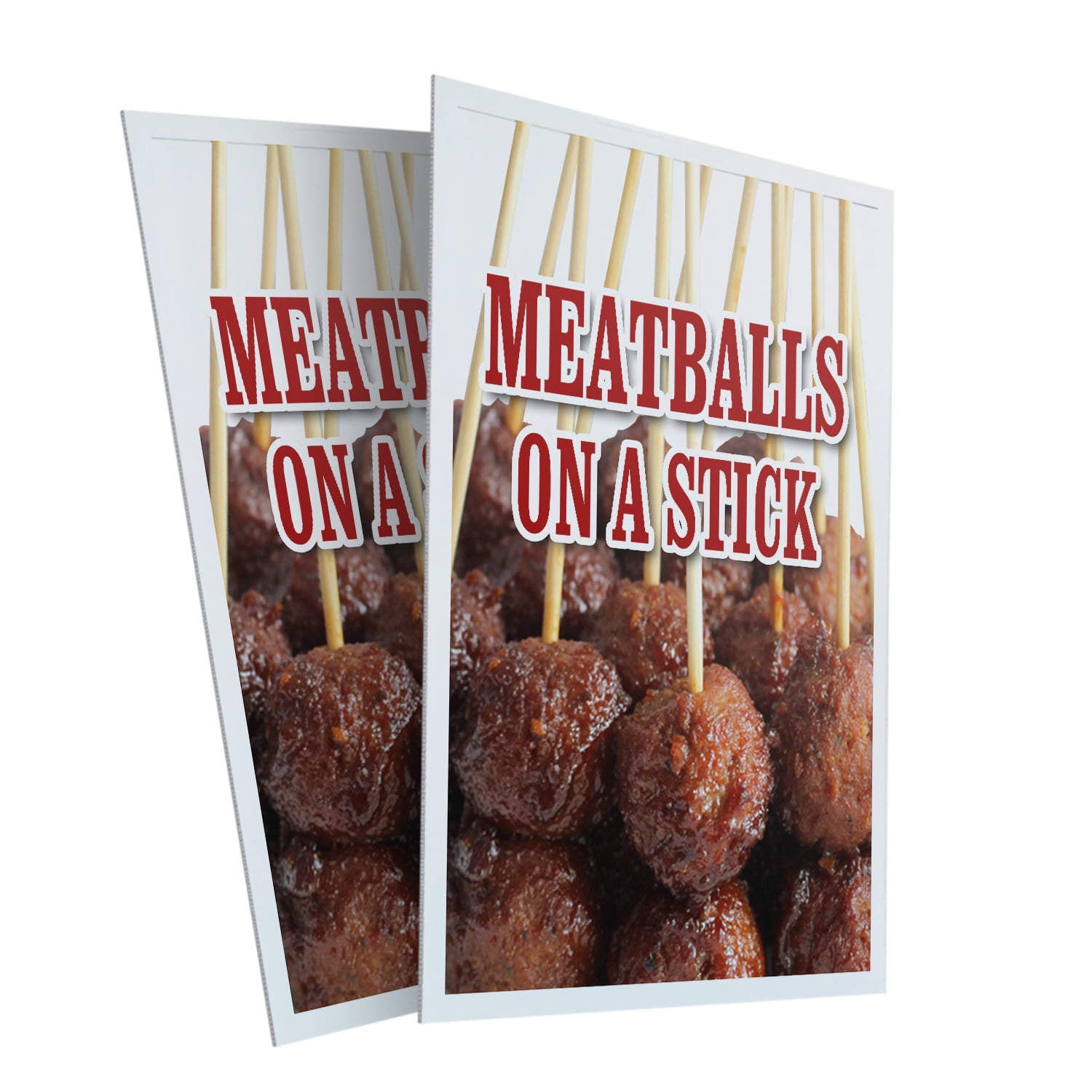 Meatballs On A Stick (2-PACK) 24" x 36" Plastic Signs | Sign Insert 4mm ...