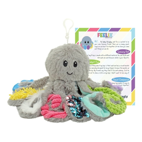 MEAVIA Mini Sensory Octopus Plush Toy, Travel Size Fidget Baby Animal ...