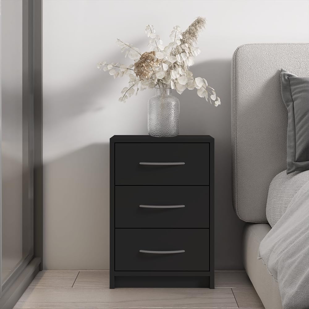Meble Furniture 3D Nightstand with Three Storage Drawers - Modern and ...