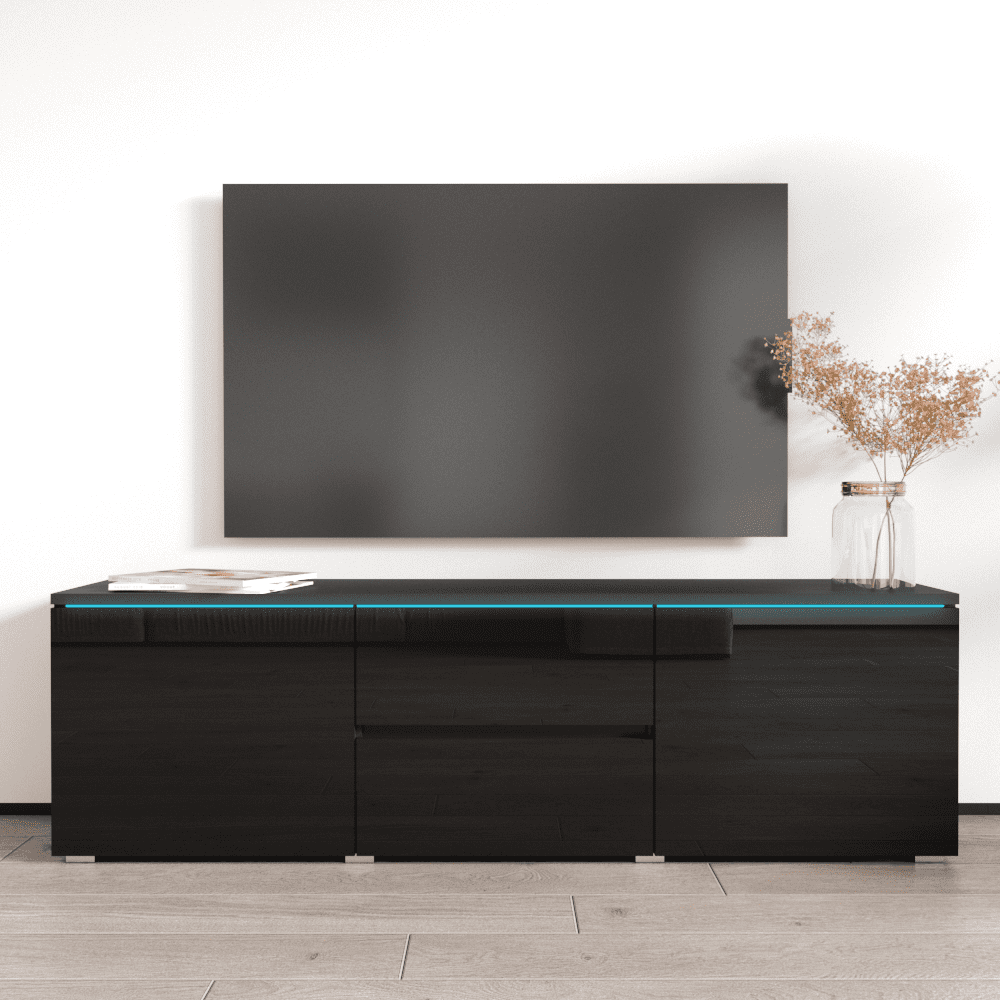 Meble Furniture Adjustable Television Stands with LED Lights, Wood ...