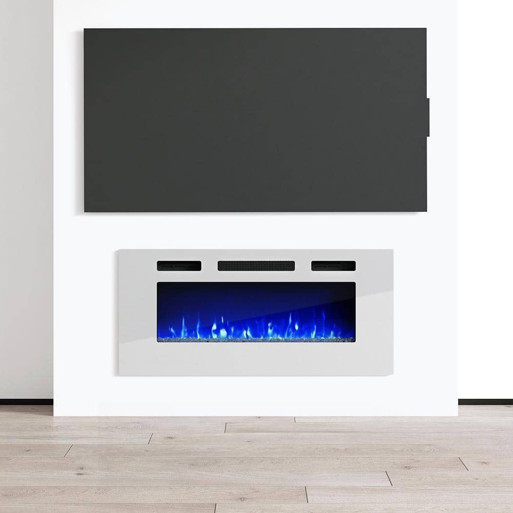 Meble Furniture EFire1 40-inch Recessed Wall-mounted Electric Fireplace ...