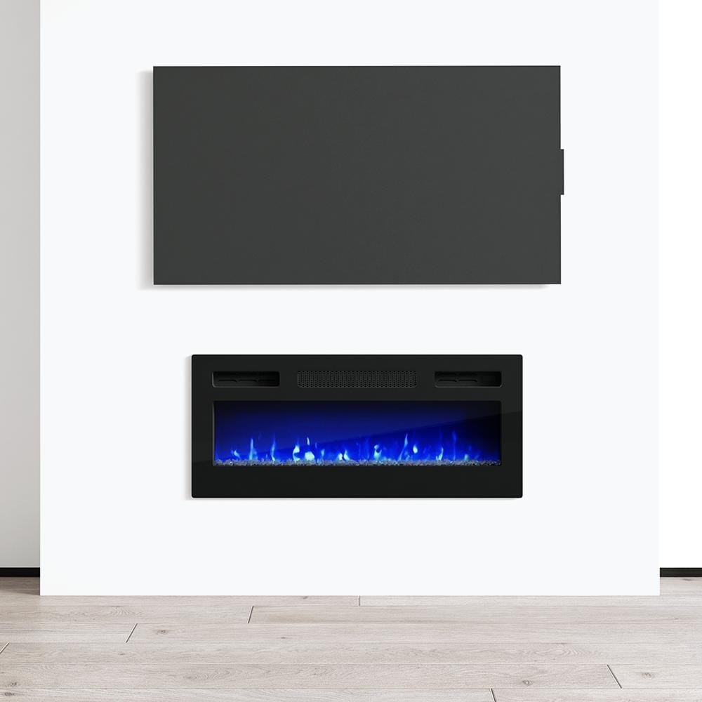 Meble Furniture Recessed Wall-mounted Electric Fireplace Black ...