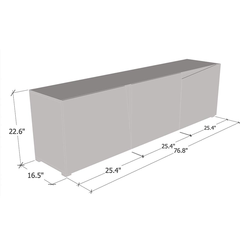 Skos 77" Modern High Gloss TV Stand, Entertainment Center & Media ...