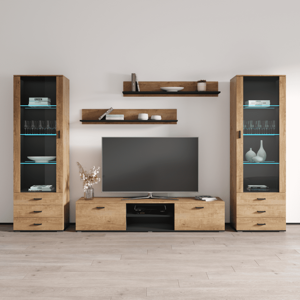 Free Shipping! Soho 4 Modern Wall Unit Entertainment Center with 16 ...